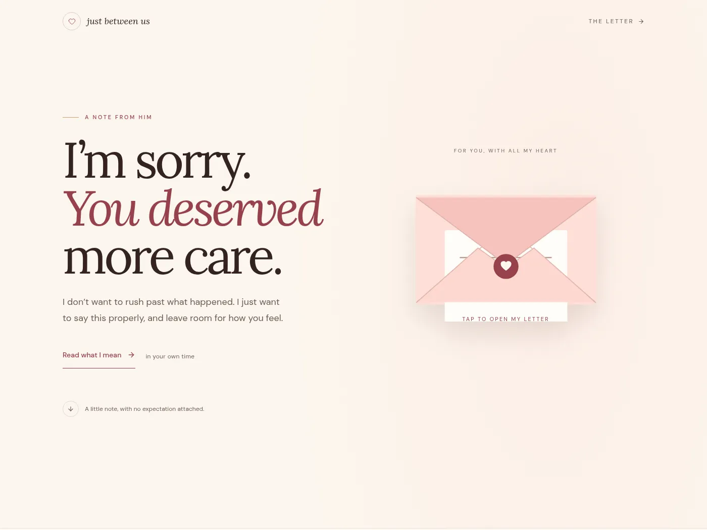 Apology From Him