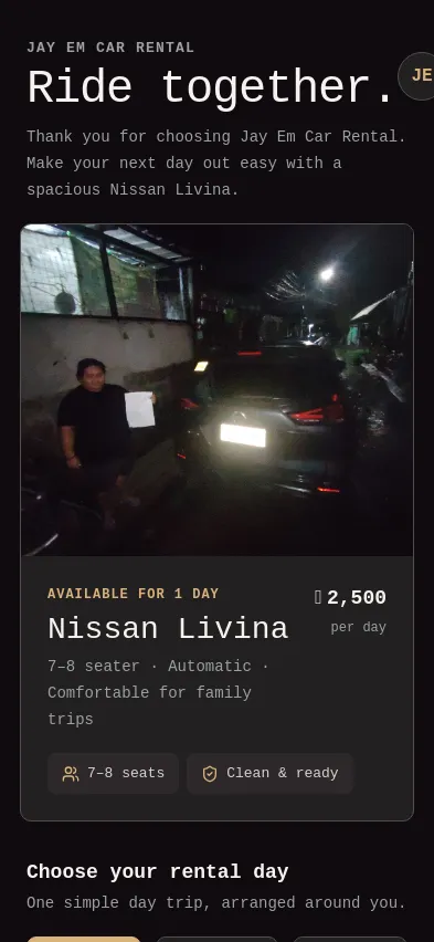 Jay Em Car Rental App
