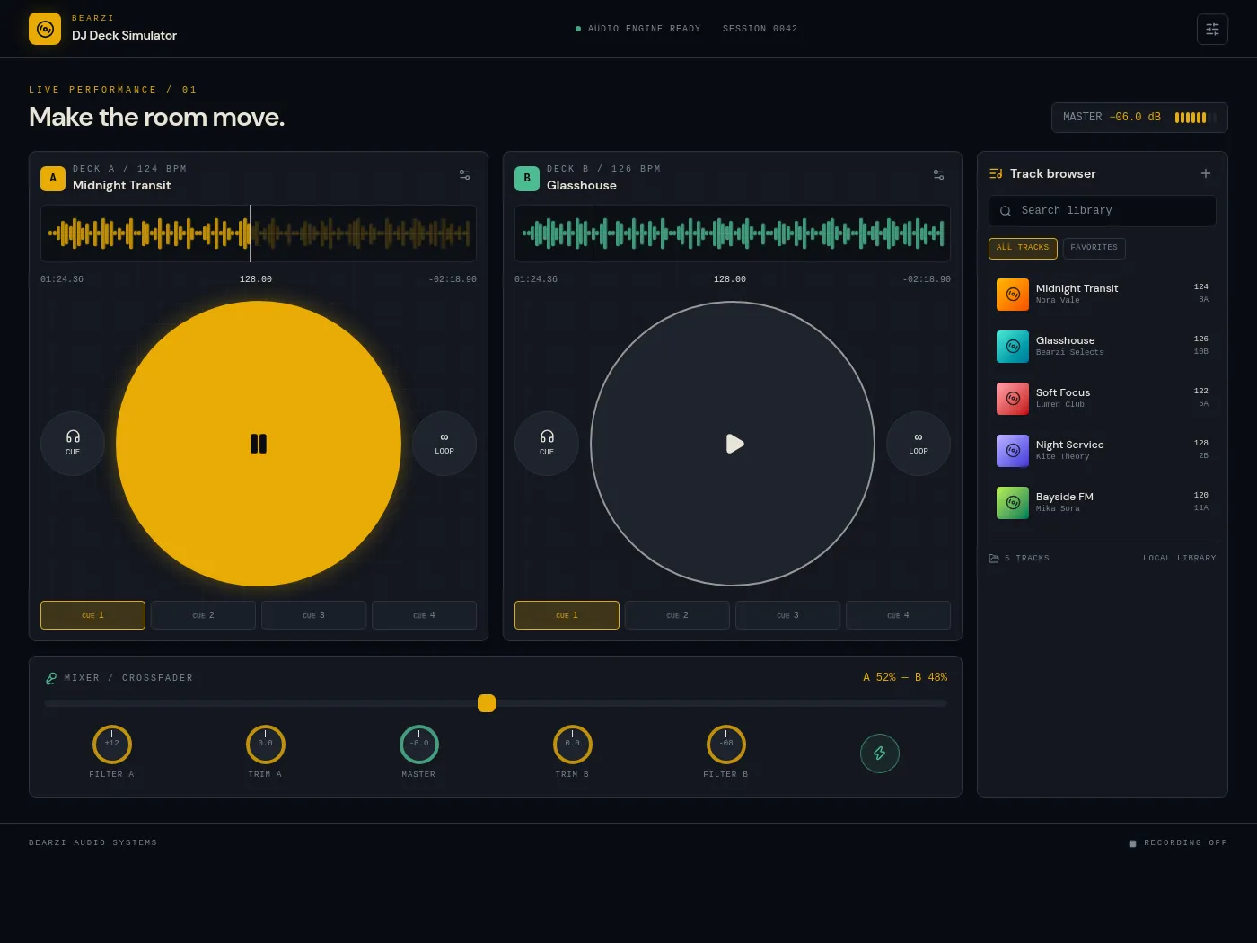Bearzi DJ Deck Simulator