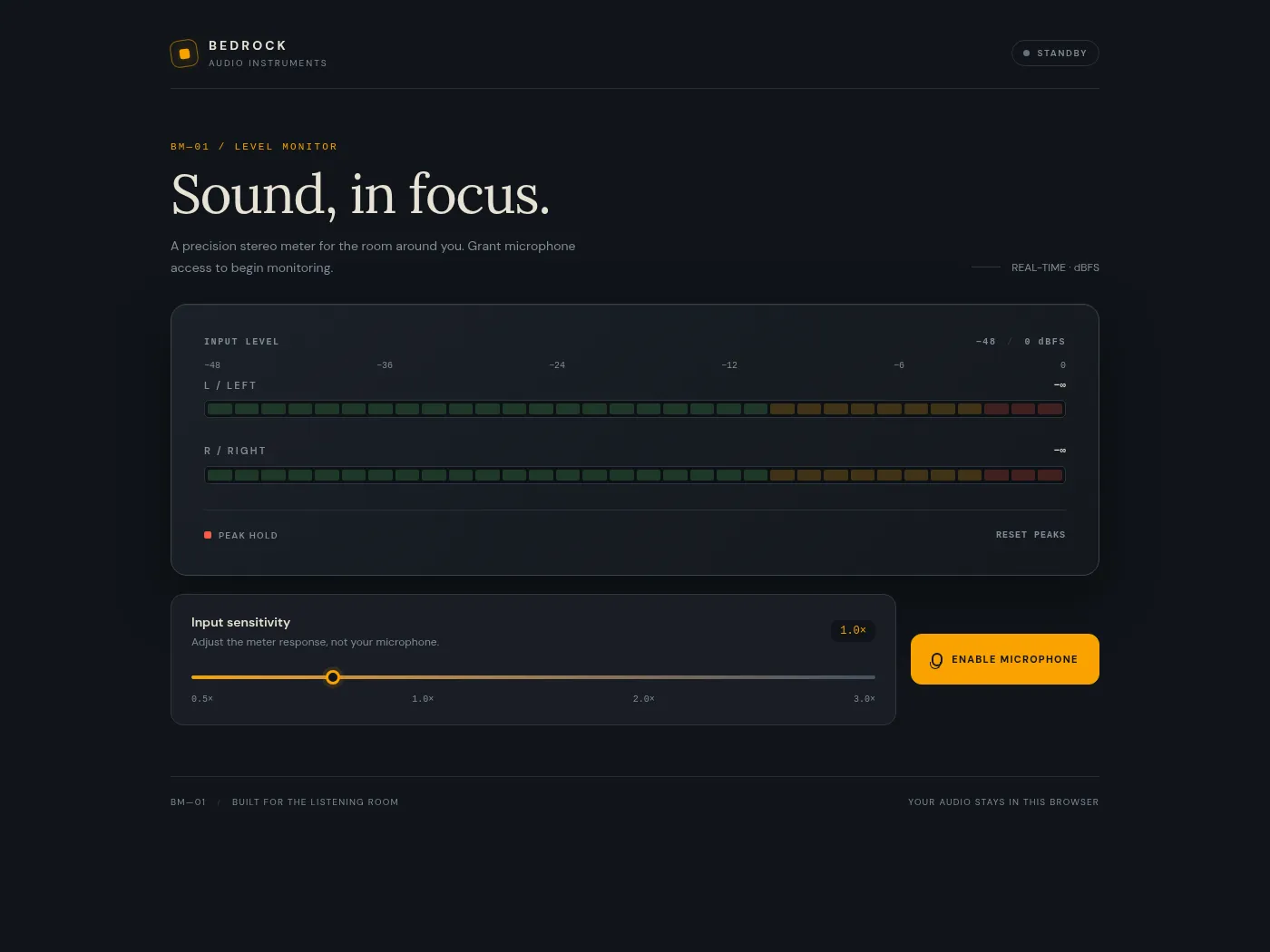 Bedrock VU Meter GUI