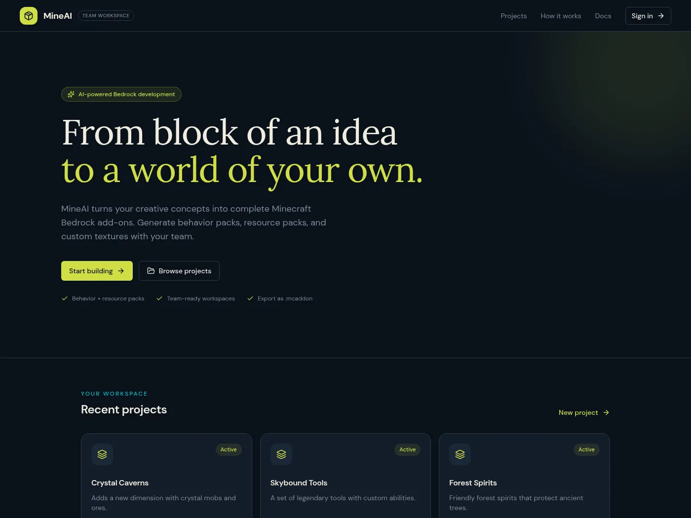 MineAI Add-On Generator