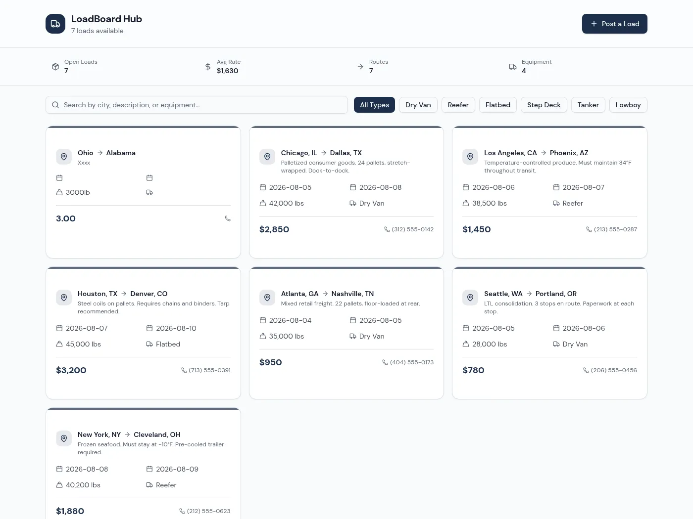 Trucker LoadBoard Hub