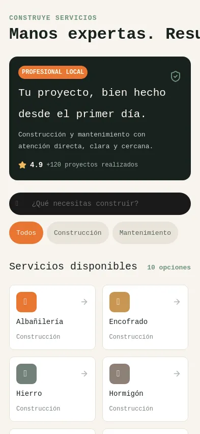 Construye Servicios App