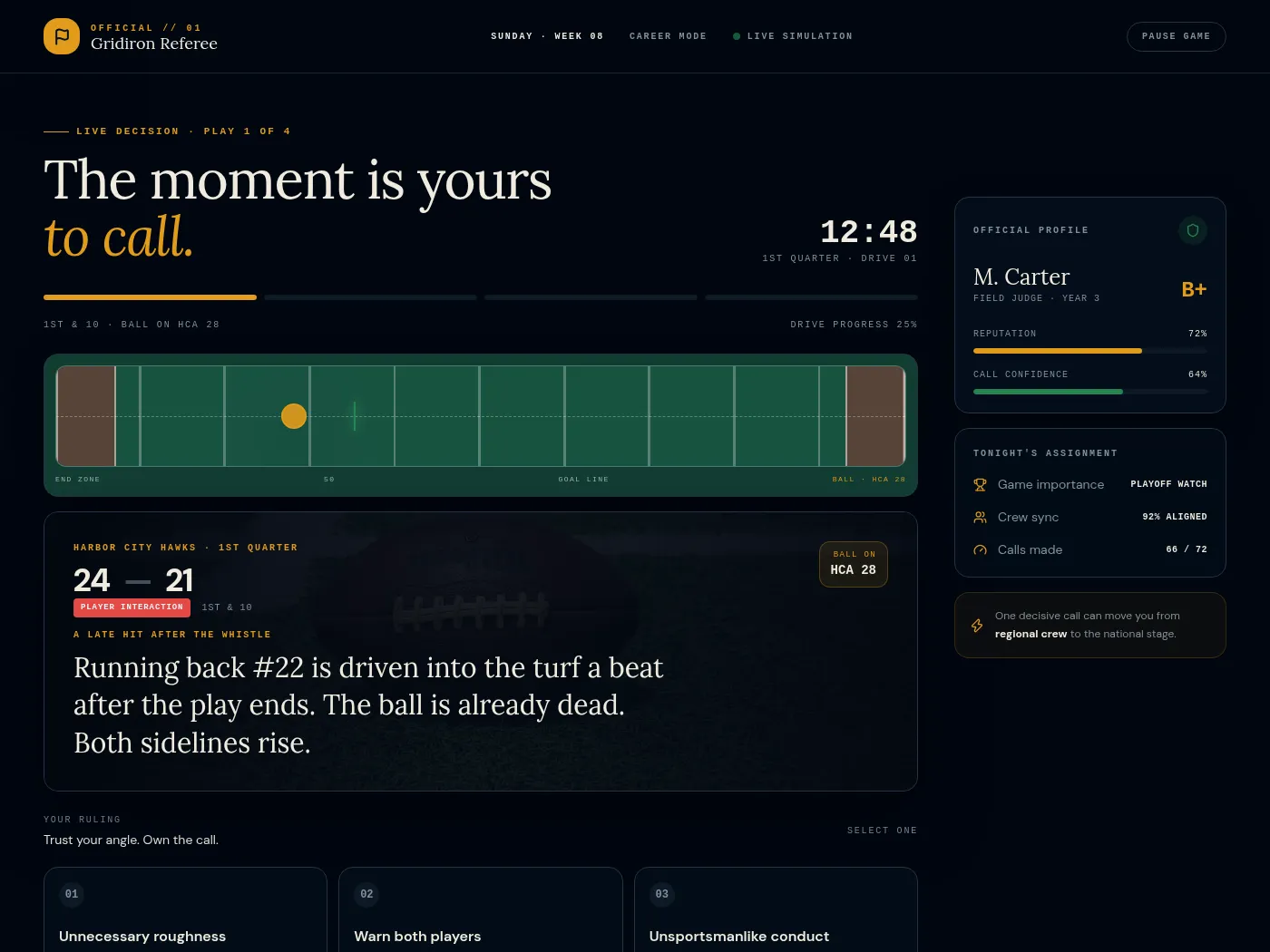 Gridiron Referee Simulator