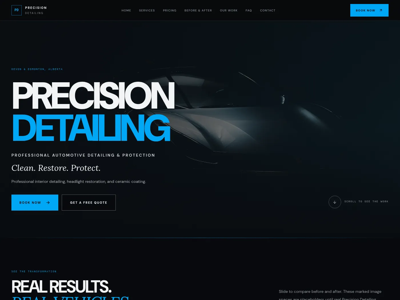 Precision Detailing Website