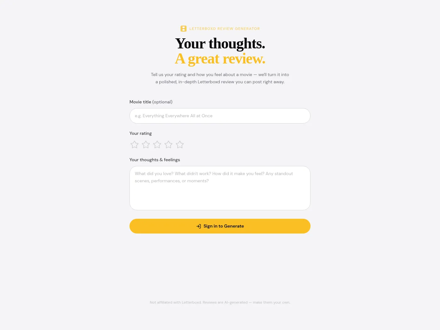Letterboxd Review Generator