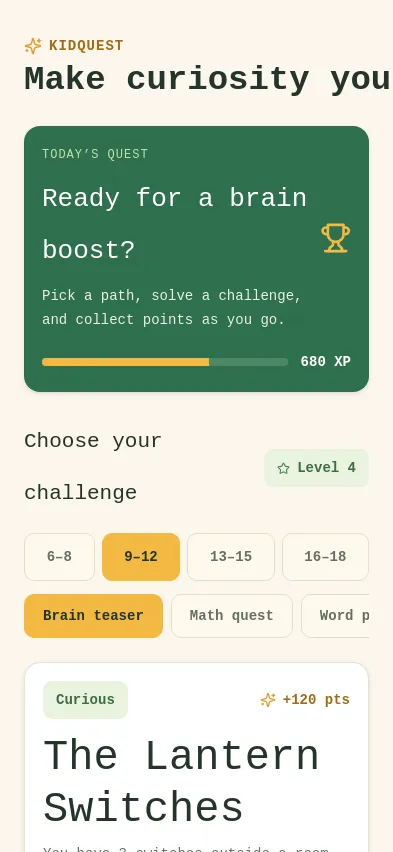 KidQuest Challenge App