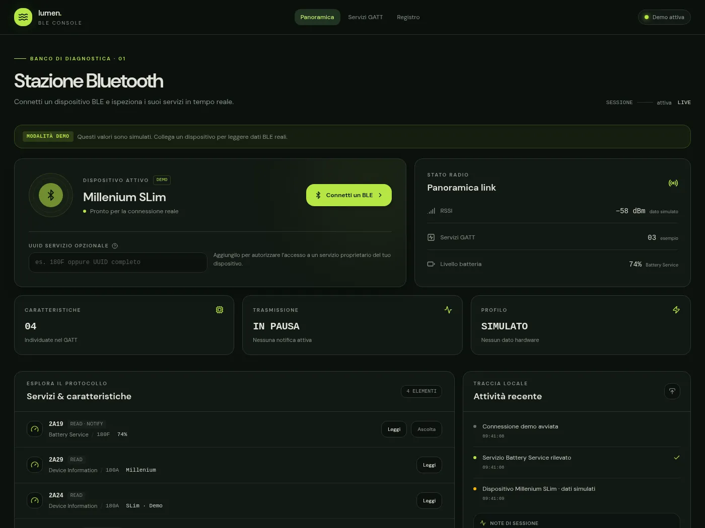 BLE Device Dashboard