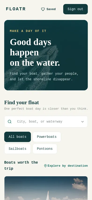 FLOATR Boat Rental App