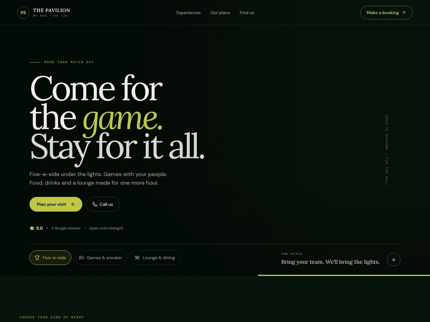 Pavilion Experience Site