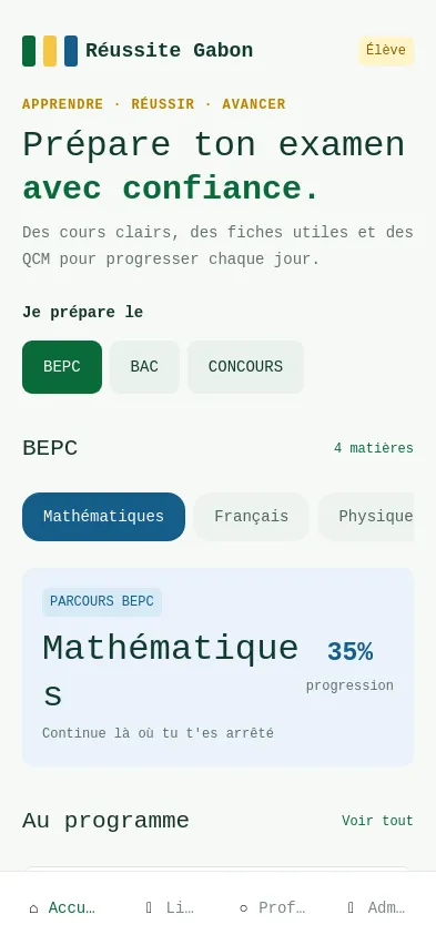 Réussite Gabon Mobile App