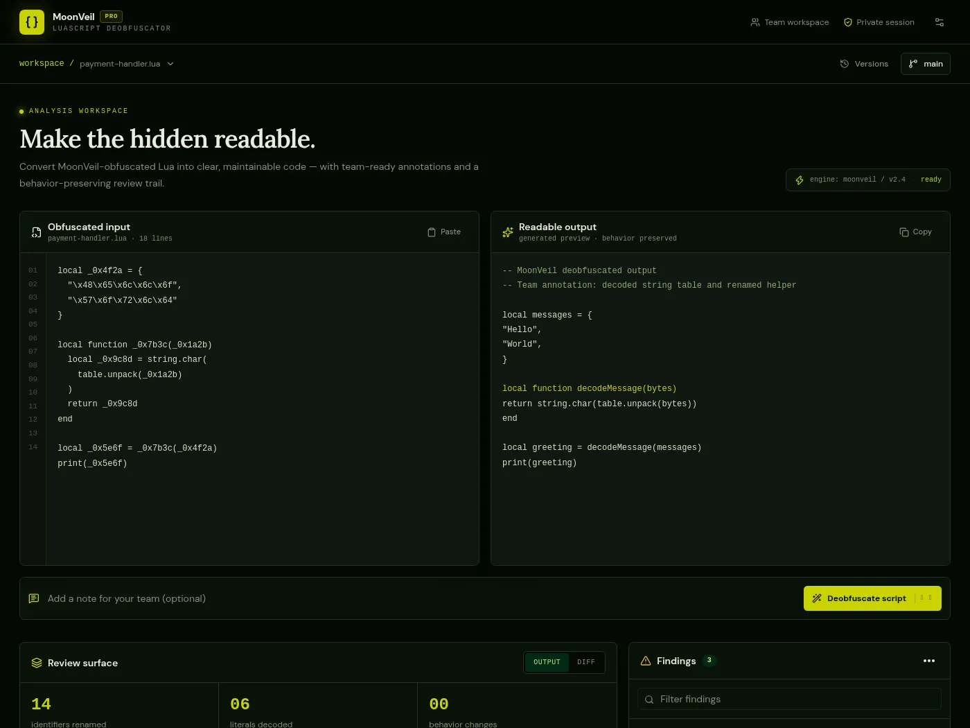 LuaScript Deobfuscator Pro