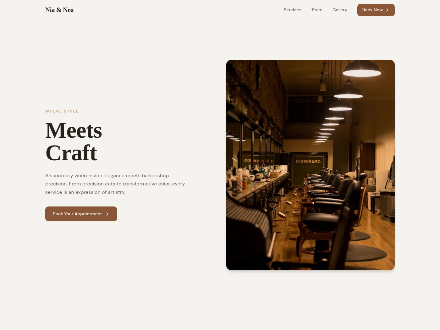 Nia & Neo Barbershop Site