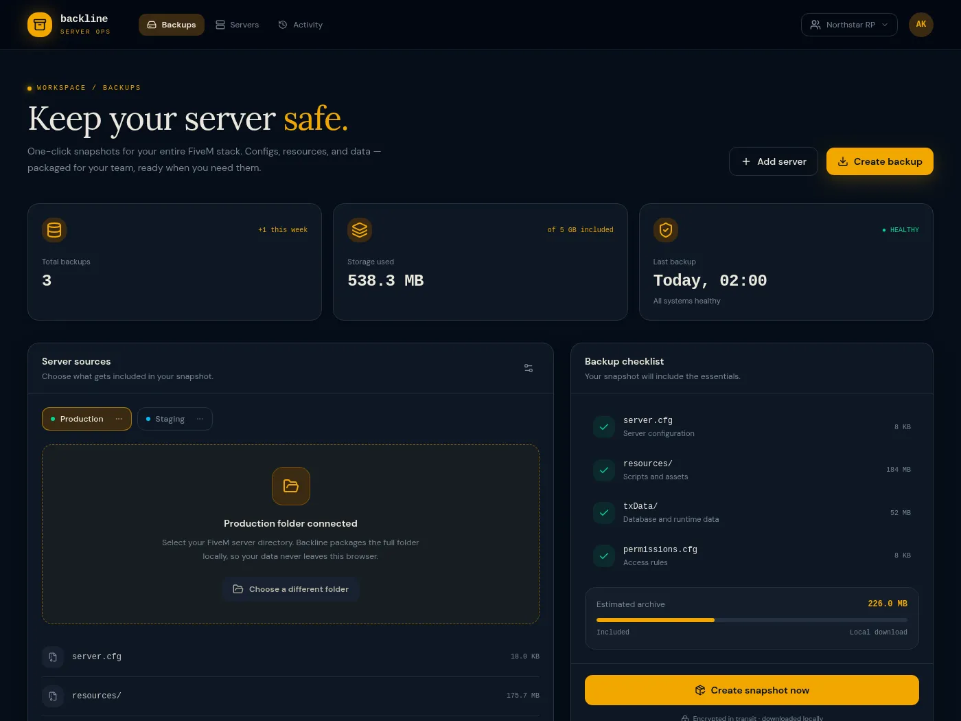 FiveM Server Backup Tool