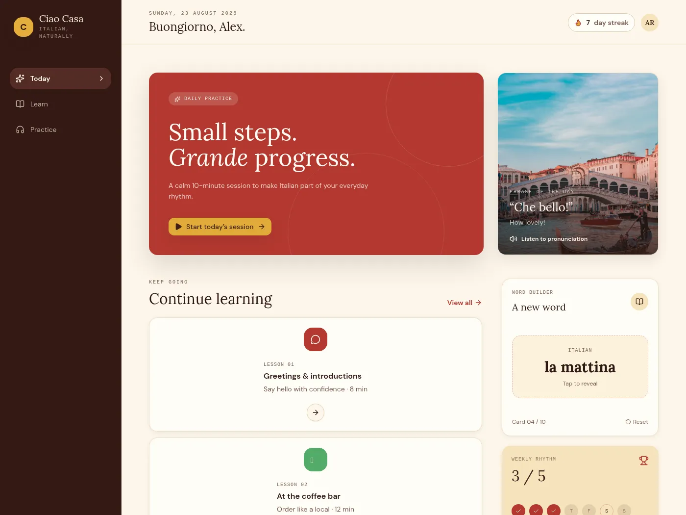 Italiano Learner Hub
