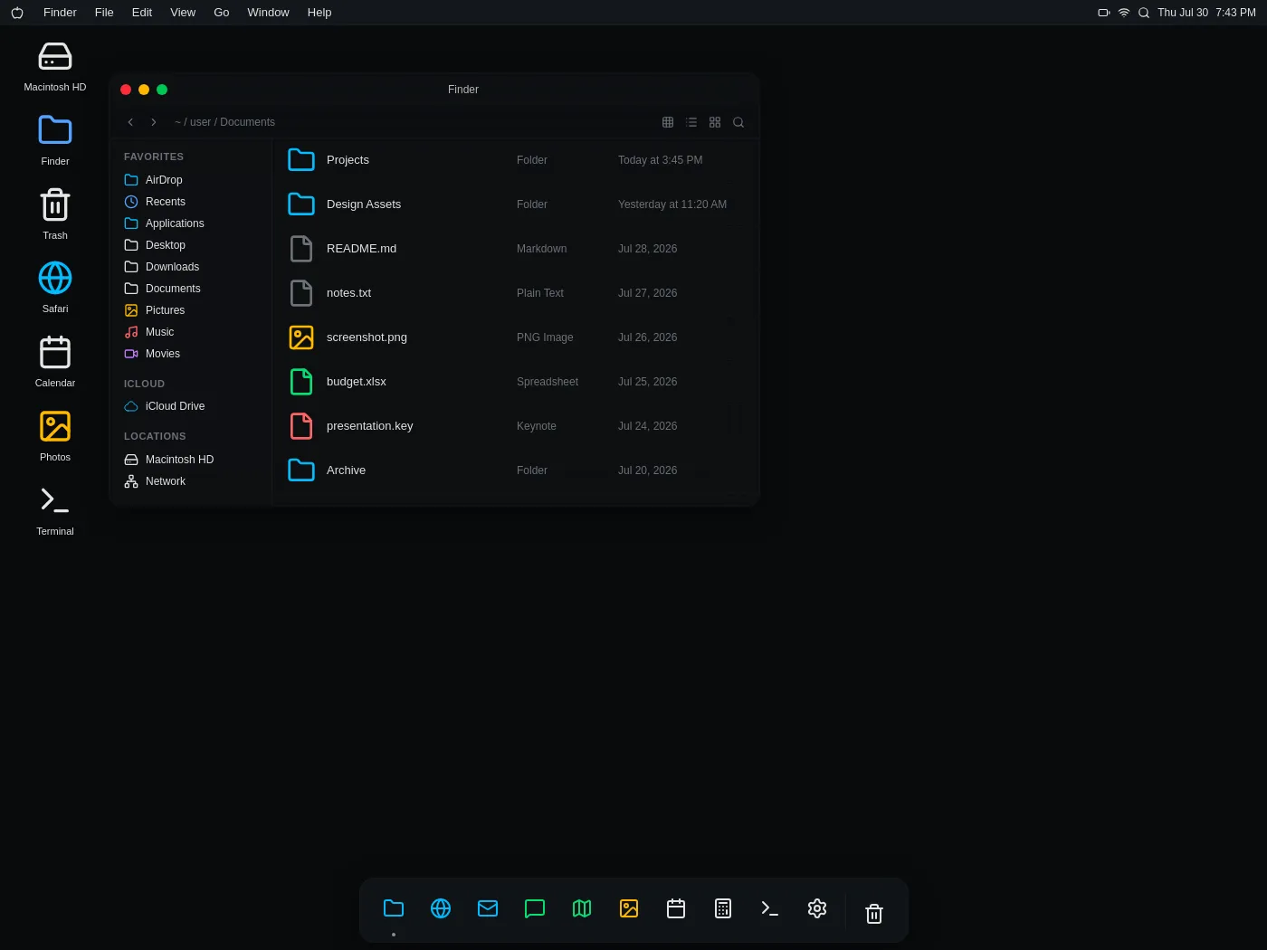 Web MacOS Experience