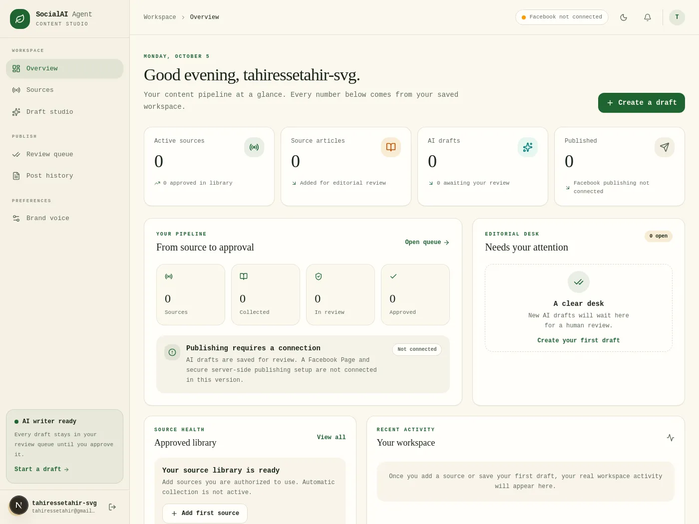 SocialAI Content Agent