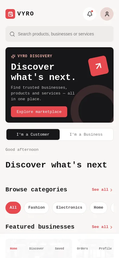 VYRO Marketplace App