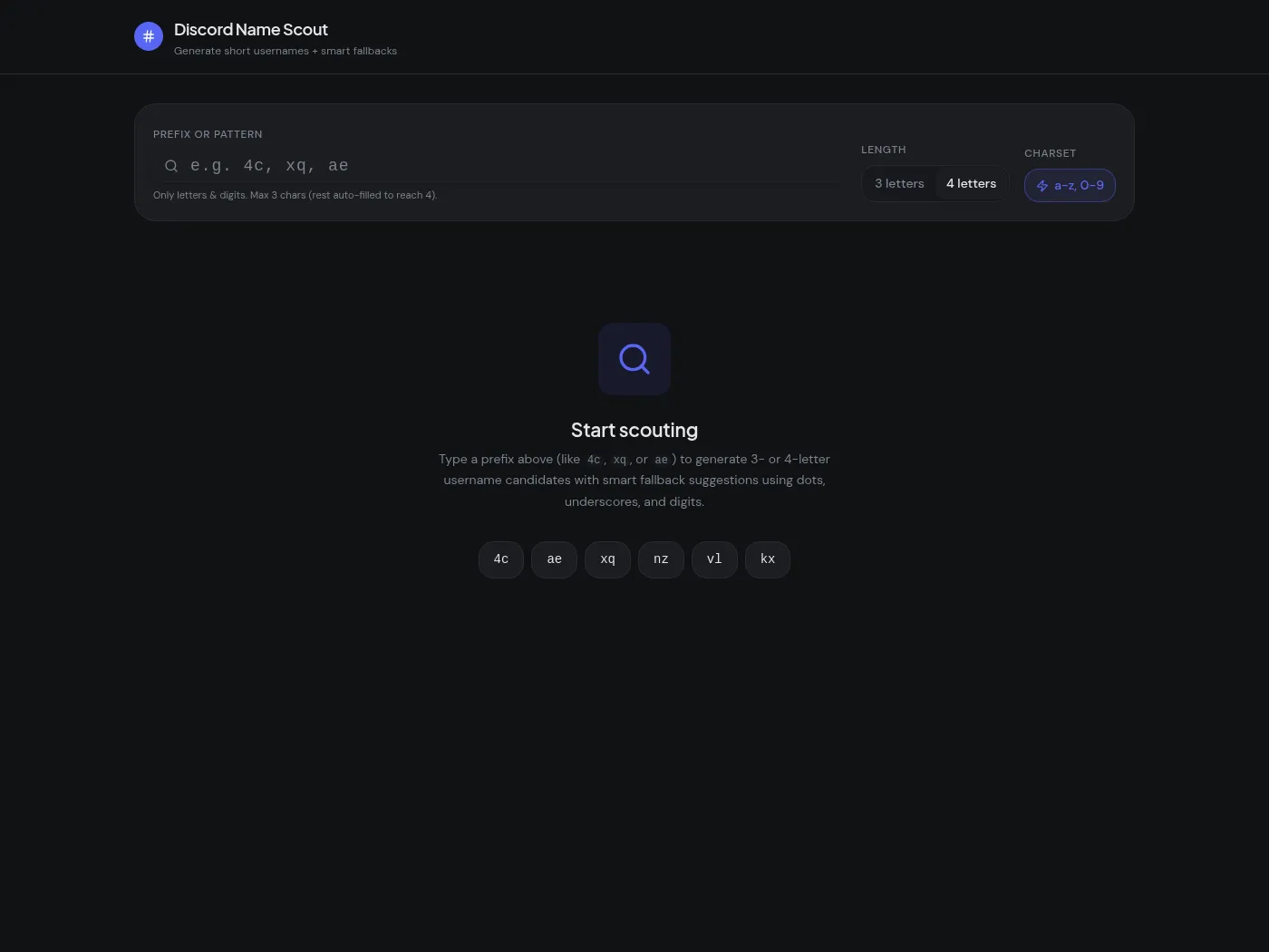 Discord Name Scout