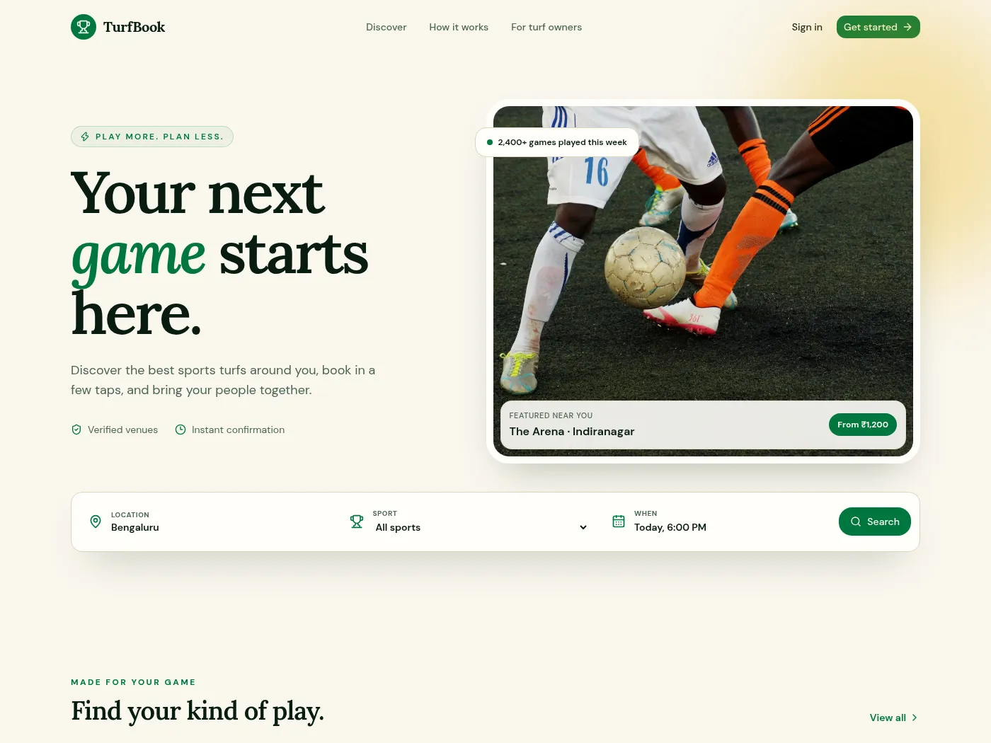 TurfBook Sports Booking