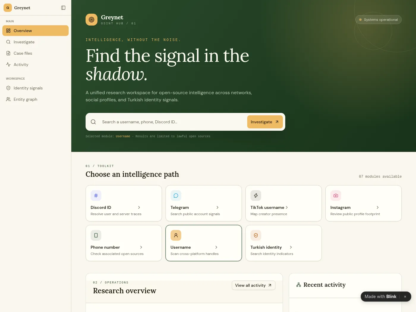 Greynet OSINT Hub