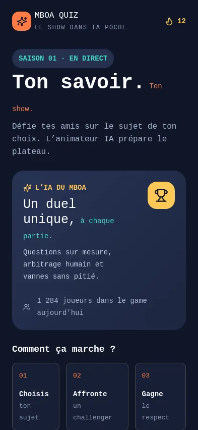IA Quiz Show Cameroun