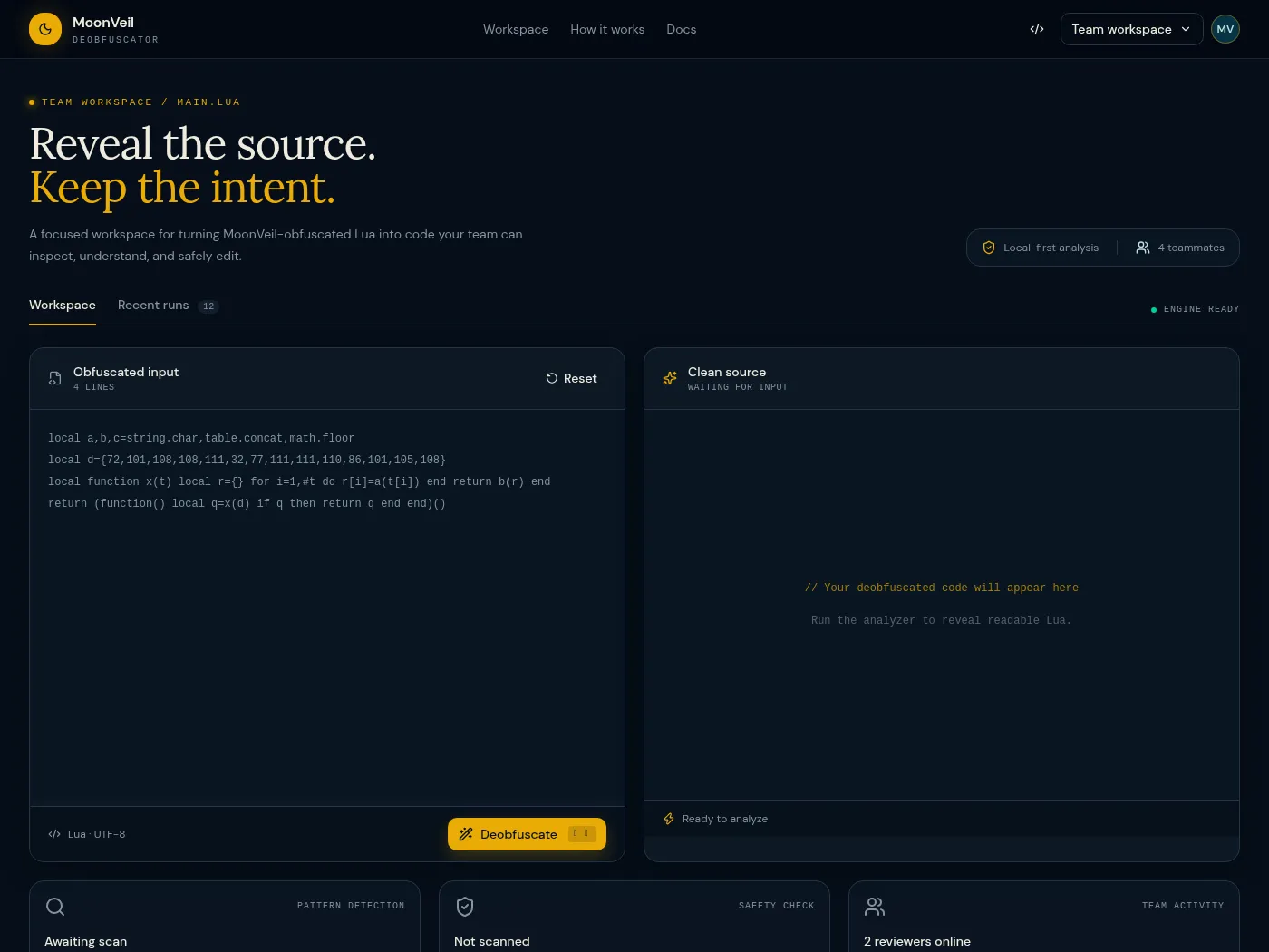 MoonVeil Deobfuscator Web