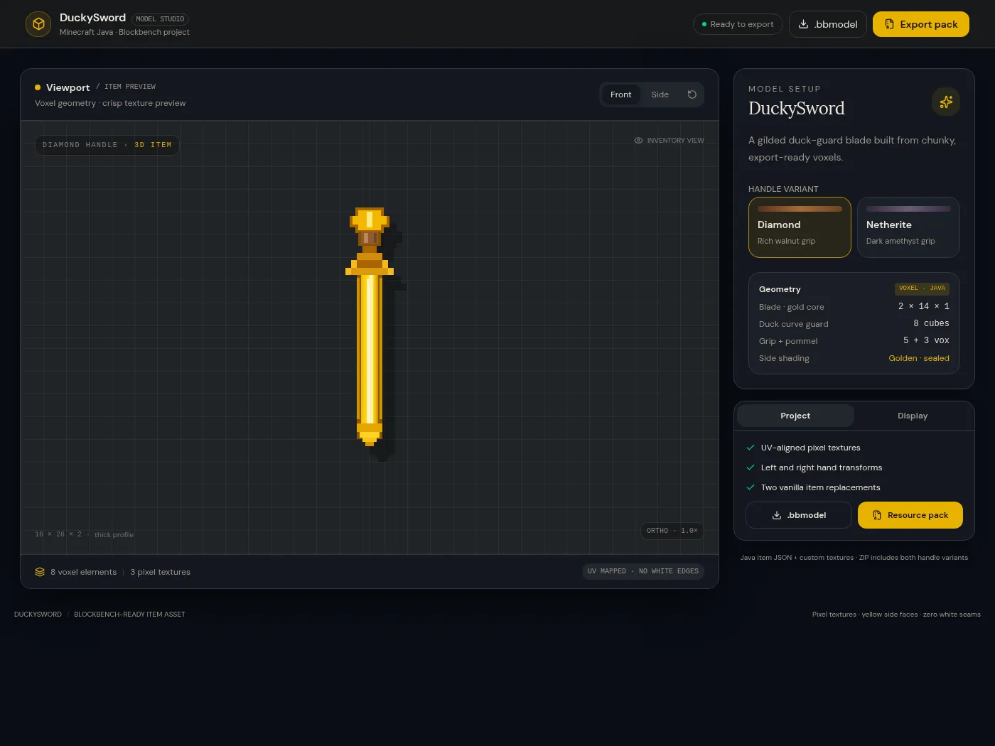 DuckySword Blockbench Model