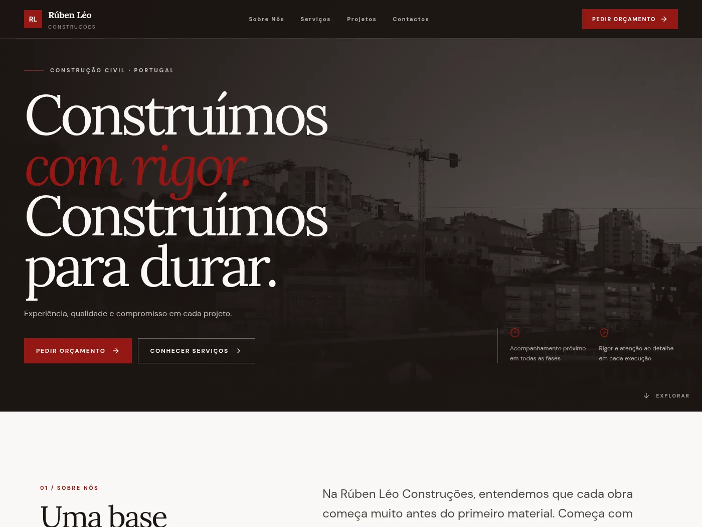 Construções Rúben Léo Site