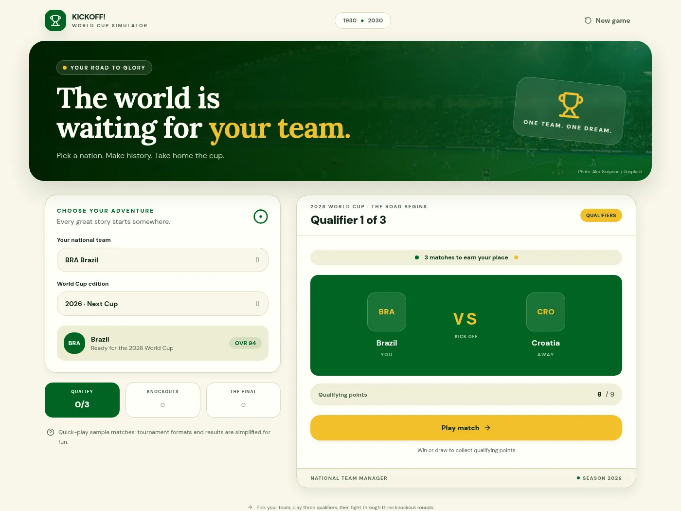 Kid's World Cup Simulator