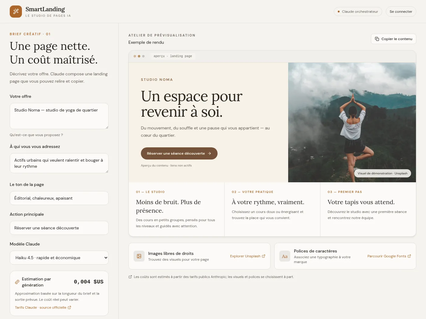 SmartLanding Generator