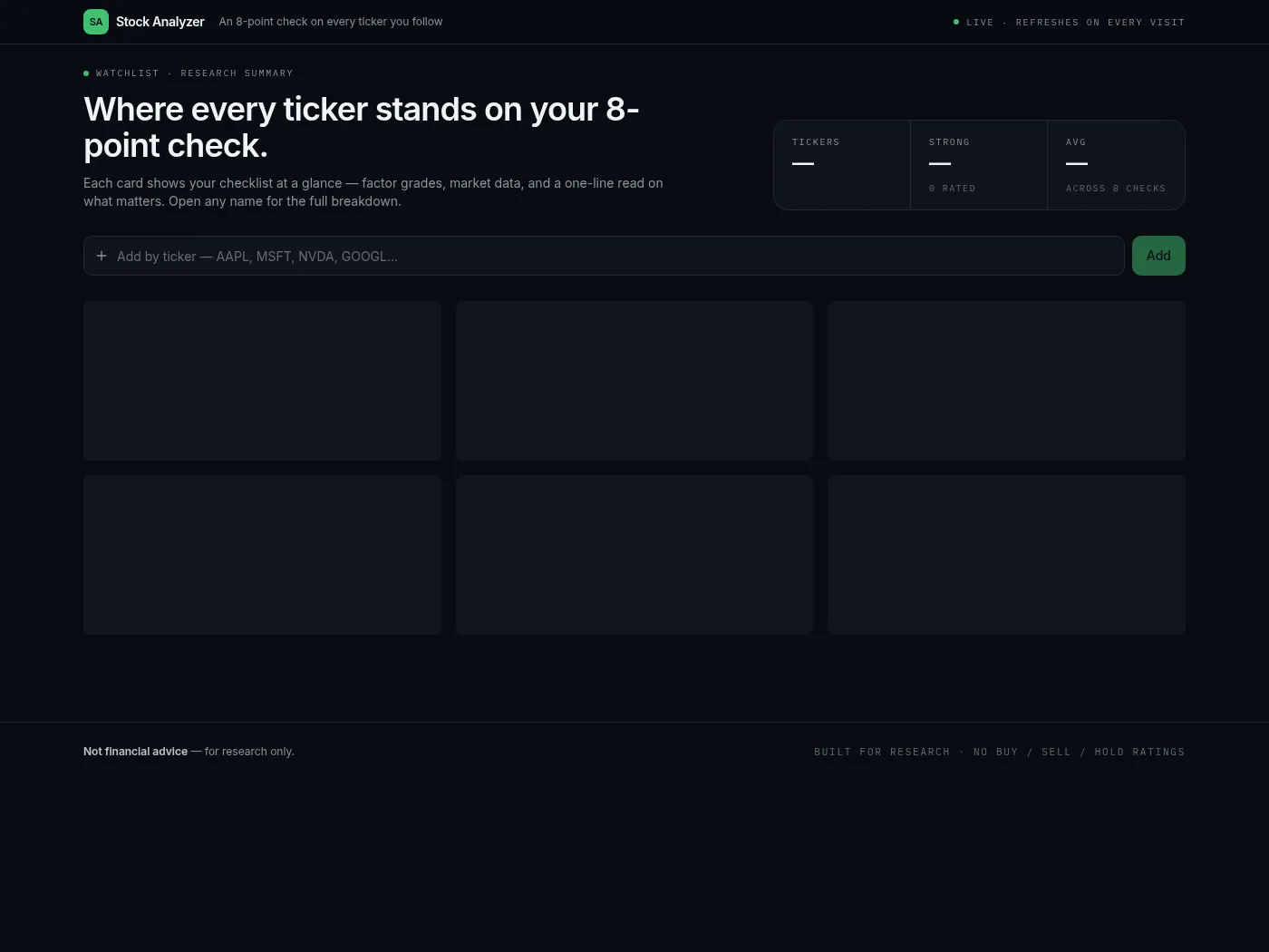 Stock Analyzer Dashboard