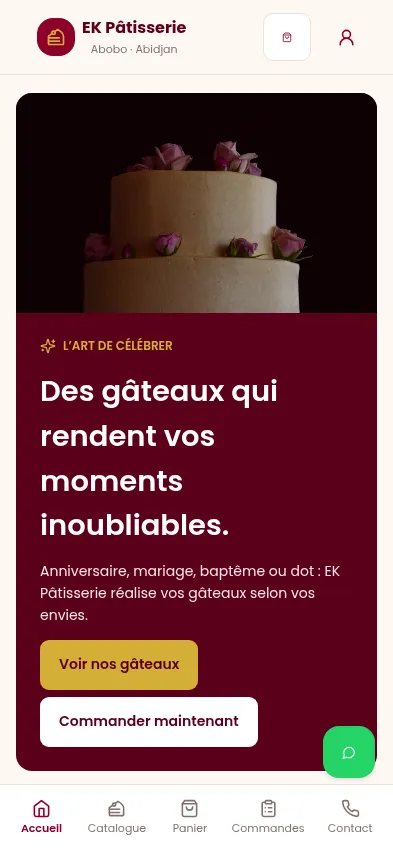 EK Pâtisserie Mobile App