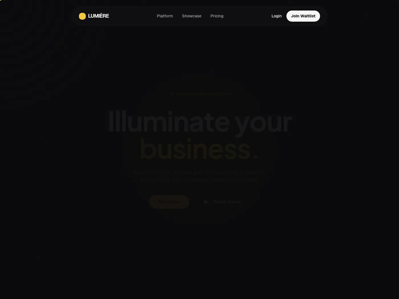 Lumière SaaS Landing Experience