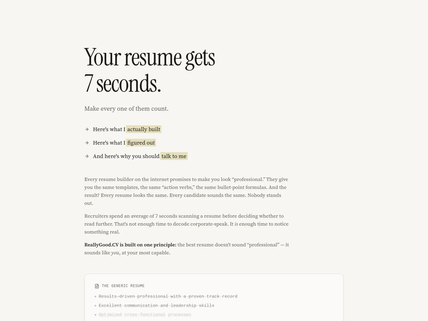 ReallyGood CV Redesign