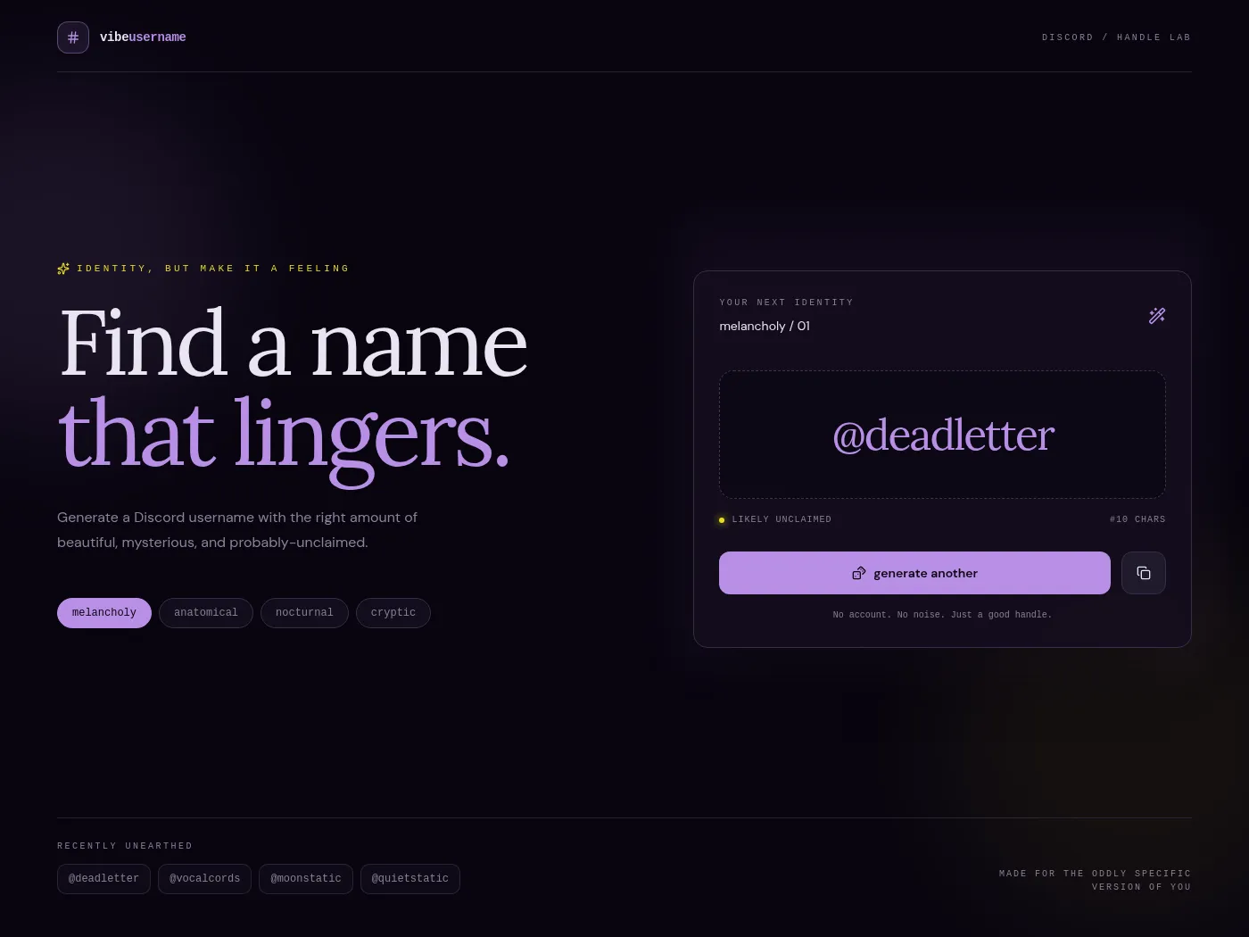 VibeUsername Generator