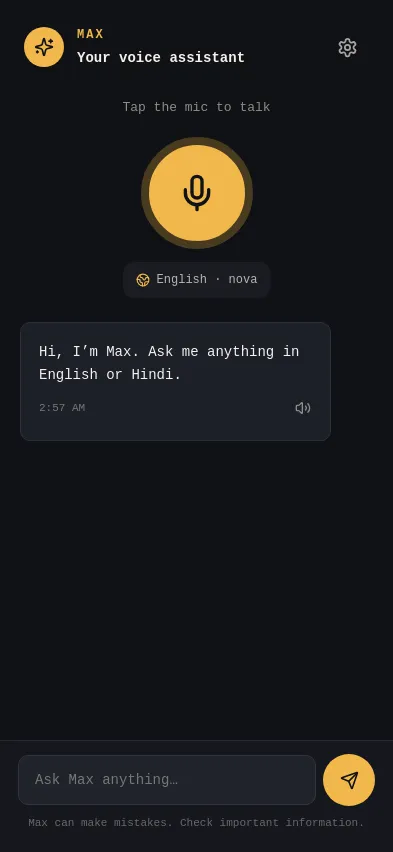 Max AI Voice Assistant