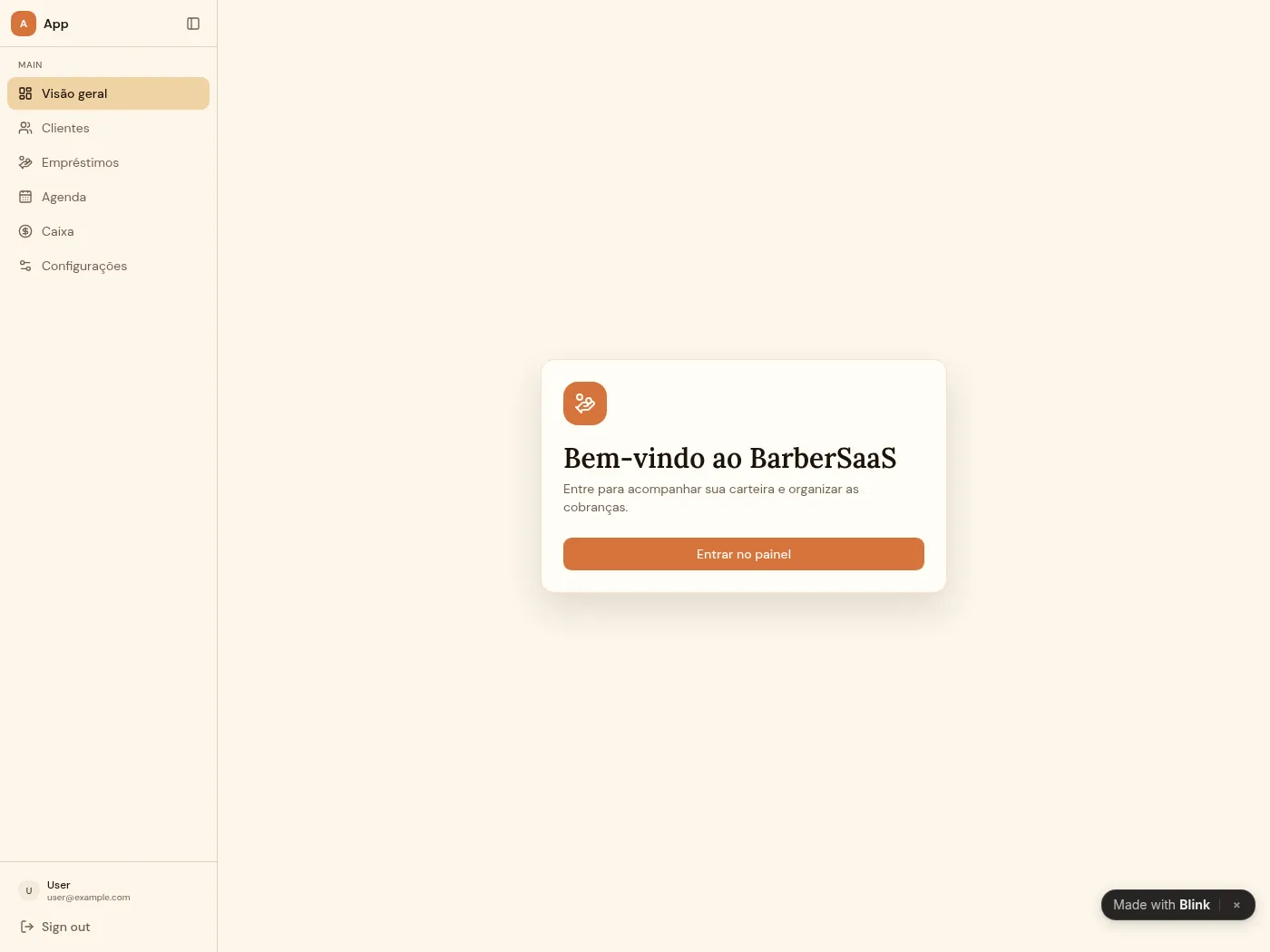 Nesse projeto aí peço que você cria um sistema de login e senha para poder acessar o aplicativo queria configurações e panela de administrat