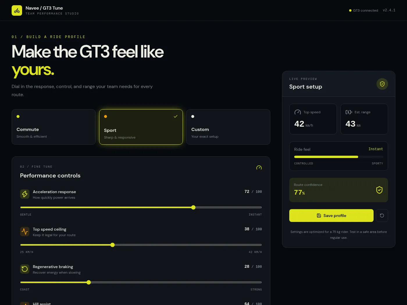 Navee GT3 Tune App