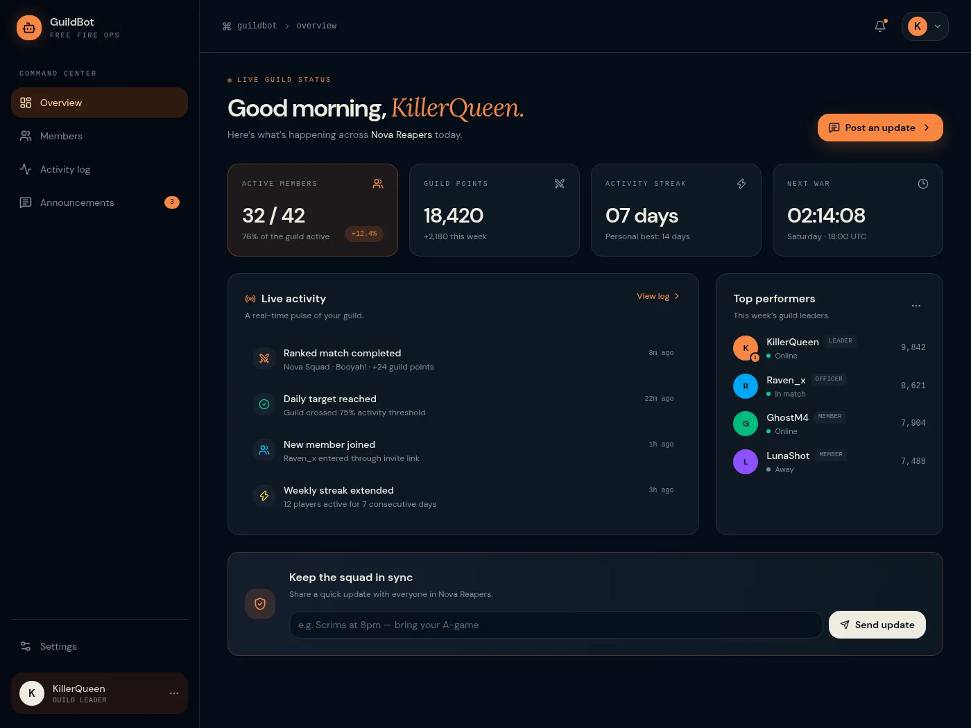 GuildBot for Free Fire