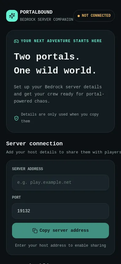 Bedrock Portal Gun Server