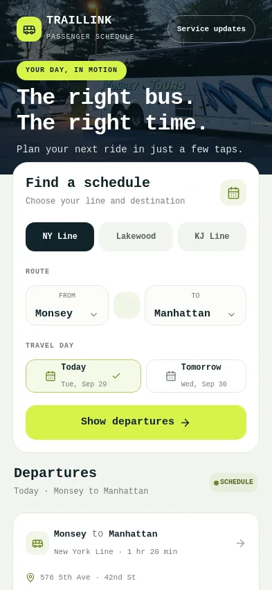 TrailRider Schedule App