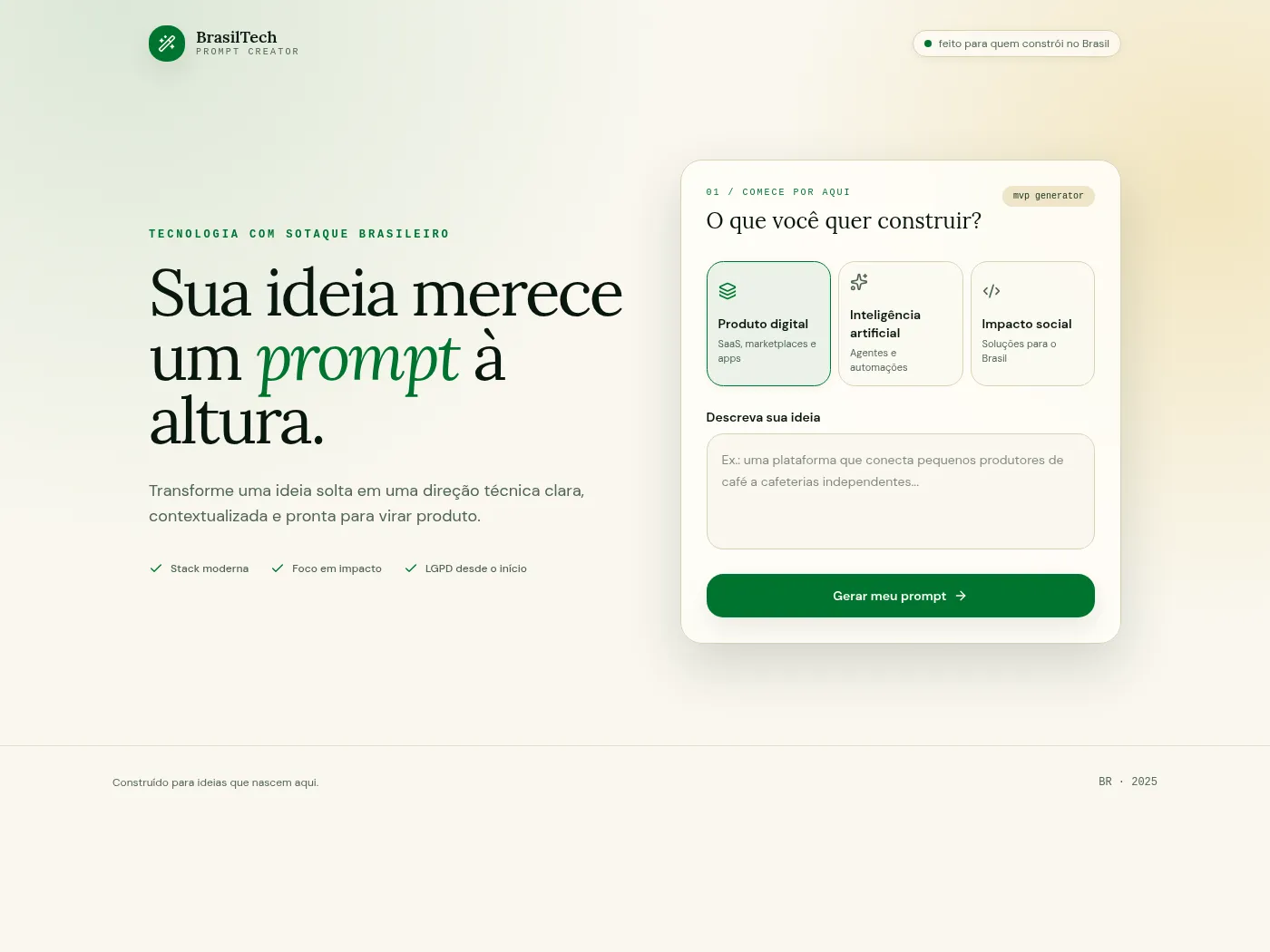 BrasilTech Prompt Creator