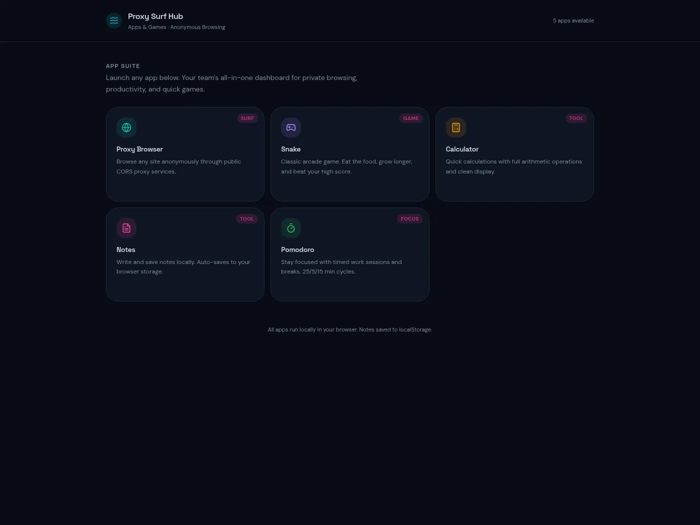 Proxy Surf Hub