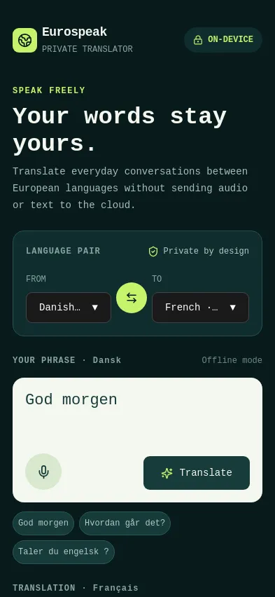 Eurospeak Translate