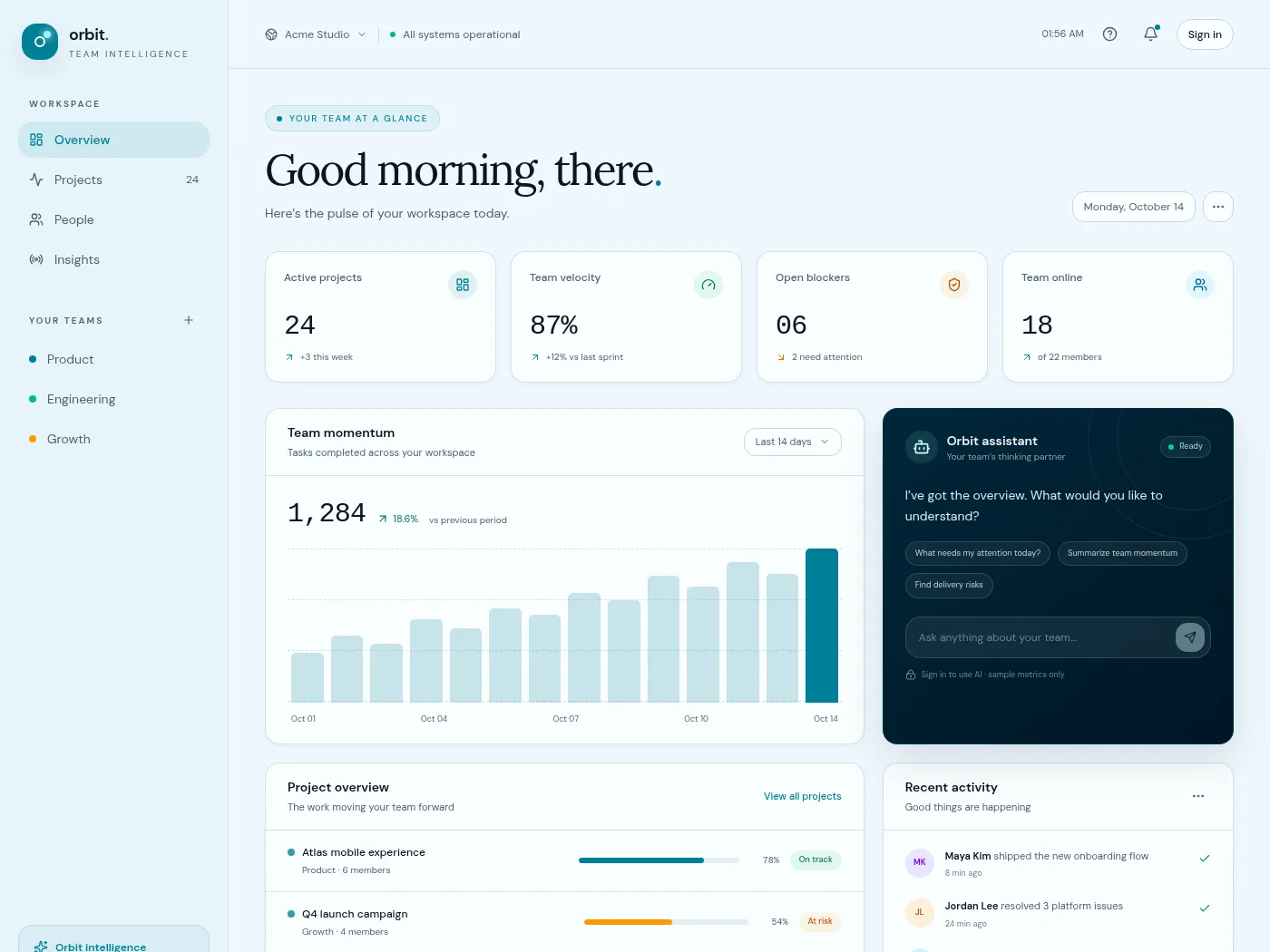 Jarvis Dashboard UX