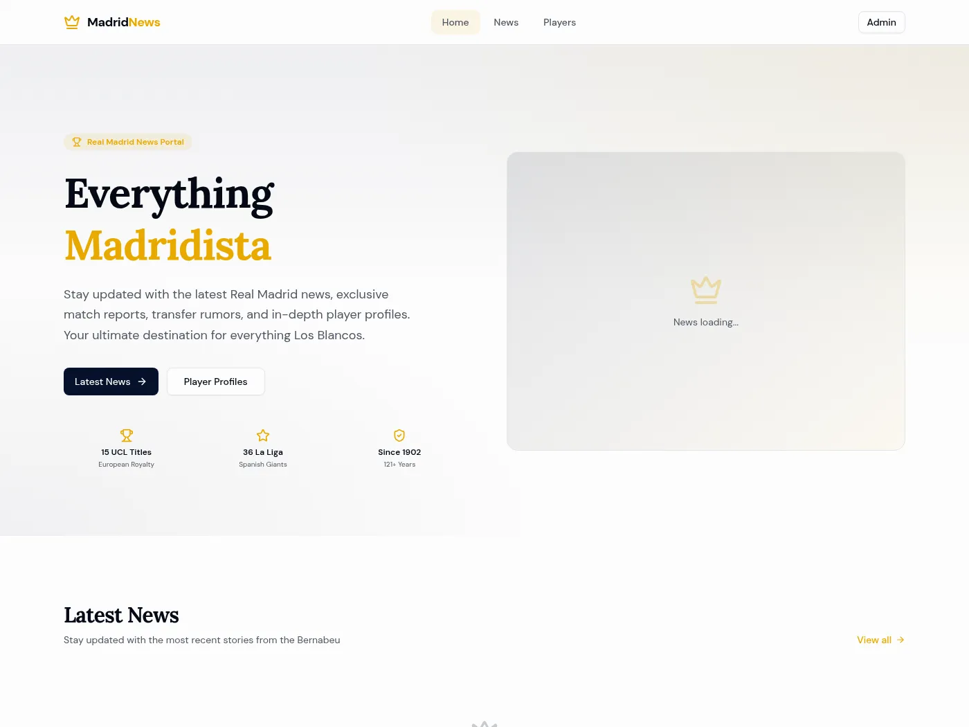 Real Madrid News Portal