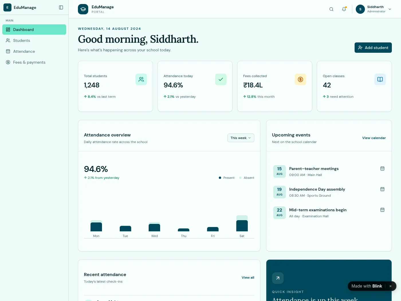 EduManage Portal