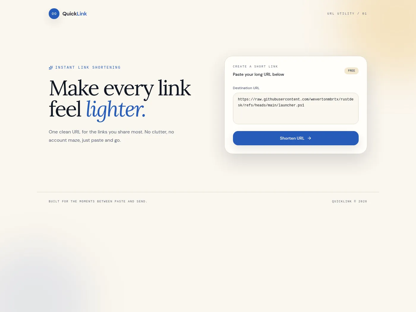 QuickLink Shortener
