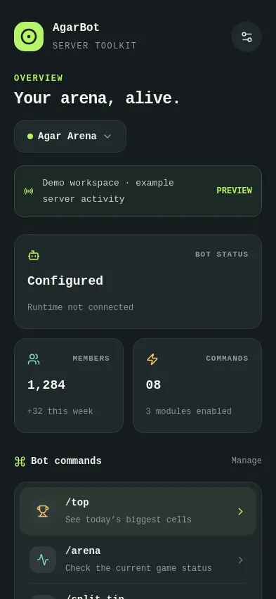 AgarBot Discord Toolkit